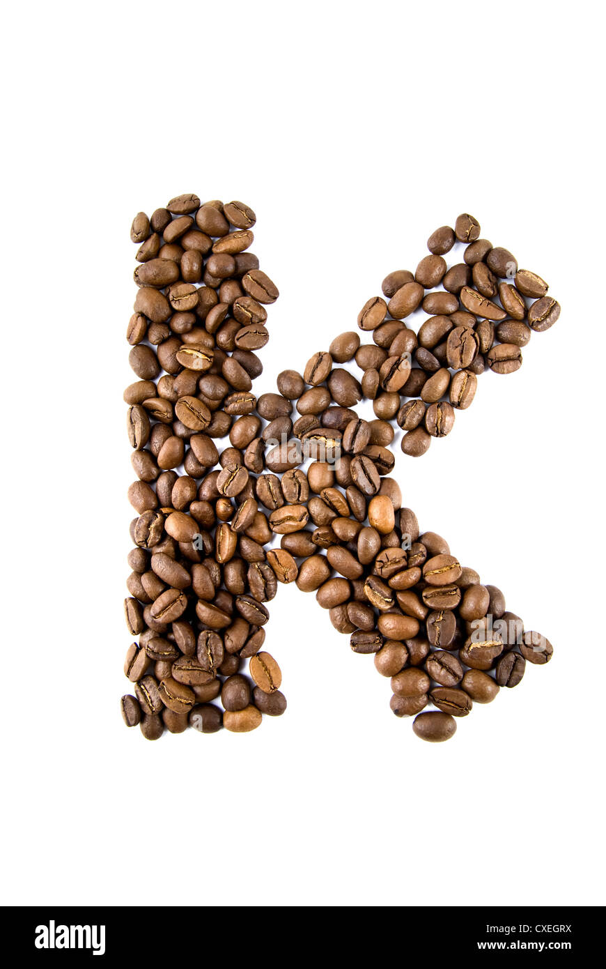 coffee letter isolated on white Stock Photo - Alamy