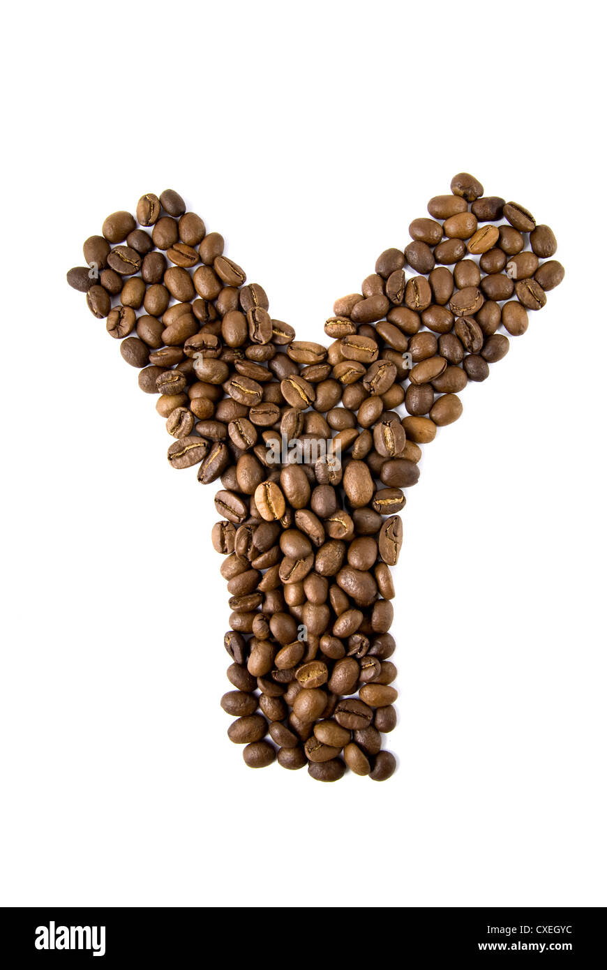 coffee letter isolated on white Stock Photo - Alamy