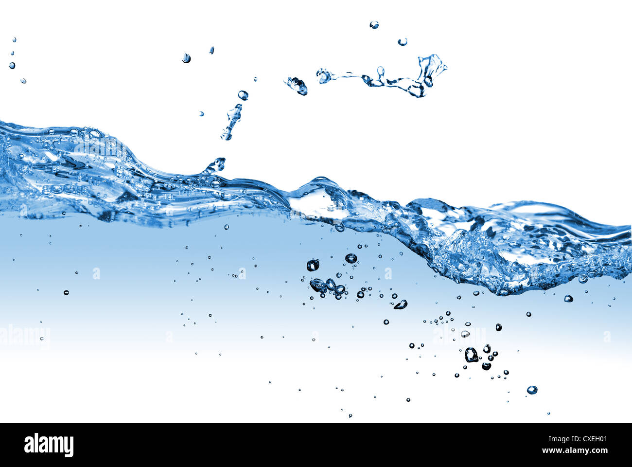 water splash with bubbles isolated on white Stock Photo - Alamy