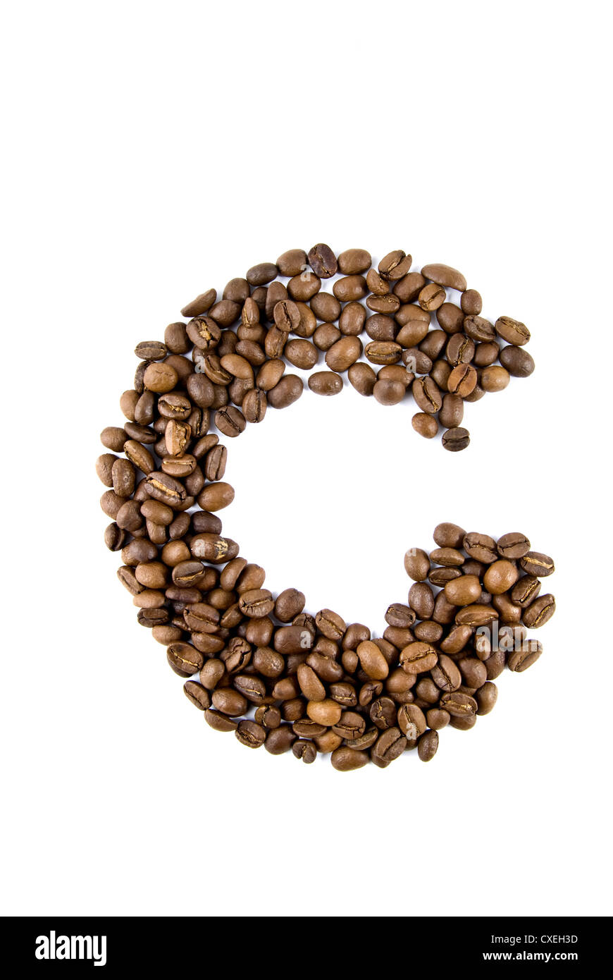 coffee letter isolated on white Stock Photo - Alamy
