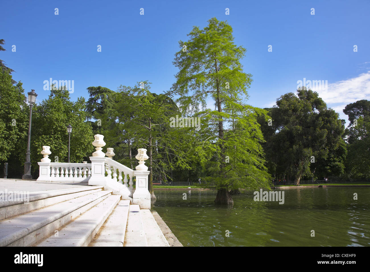 White marble ladder and lake Stock Photo - Alamy