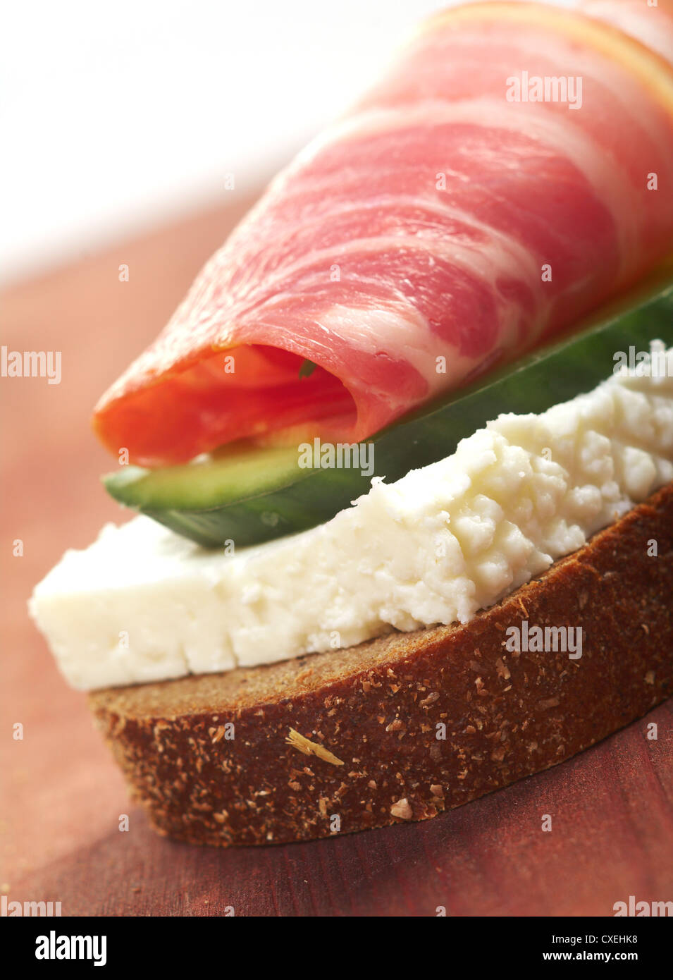 Canapes with smoked bacon Stock Photo - Alamy