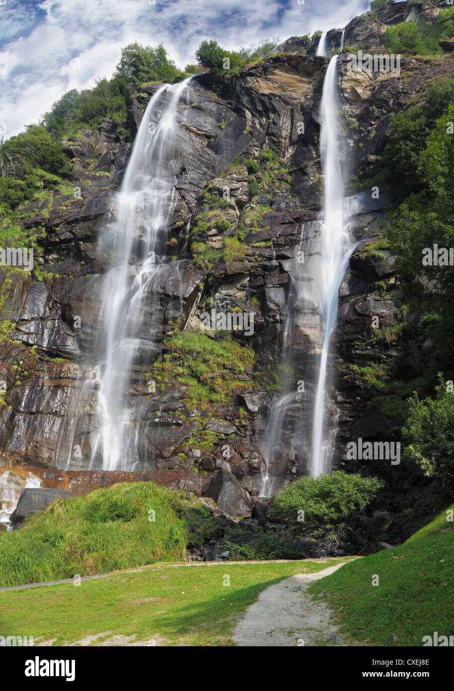Picturesque waterfall in Northern Italy Stock Photo - Alamy