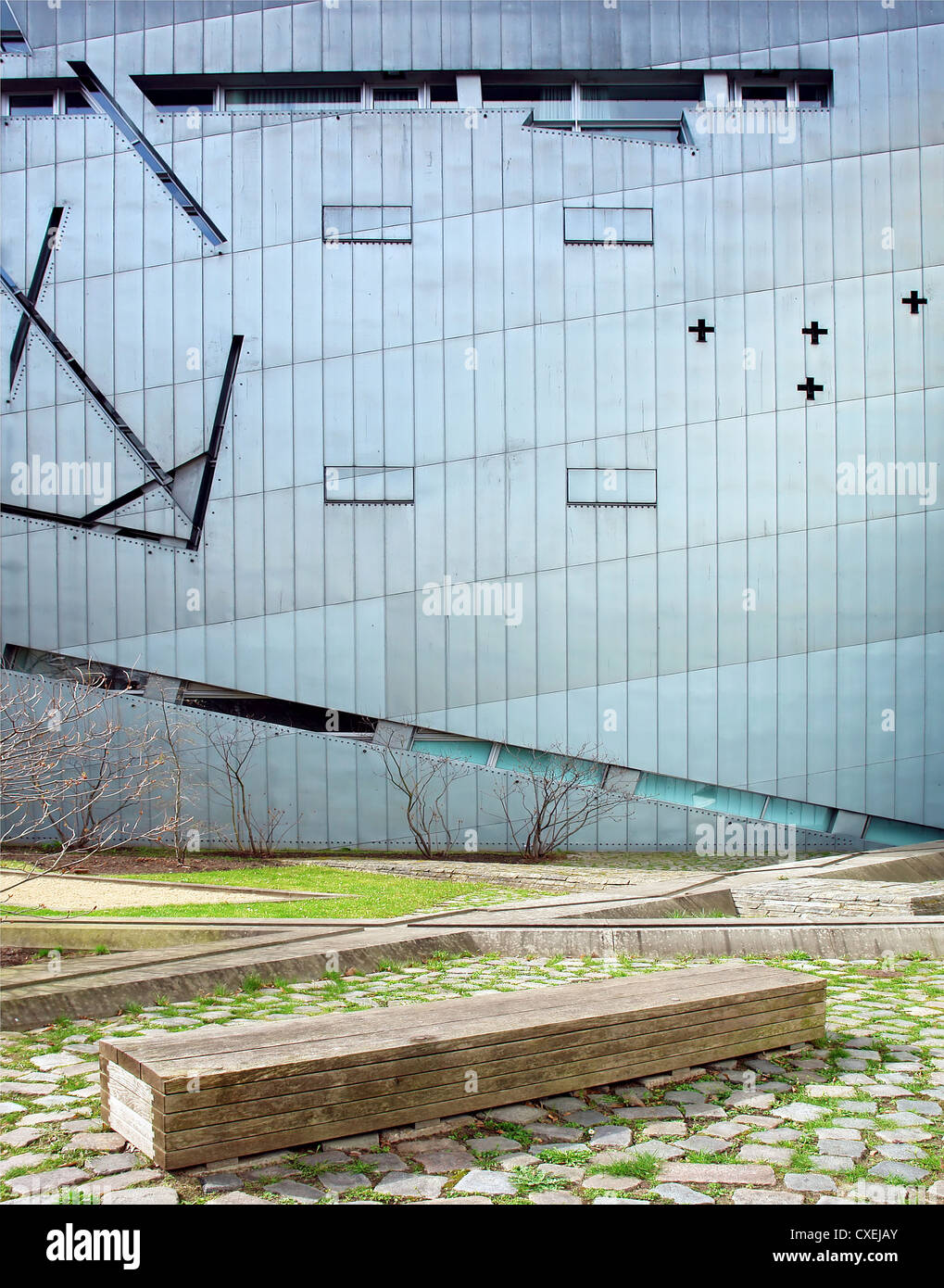 Facade of the Jewish museum in Berlin (Germany), project of the ...