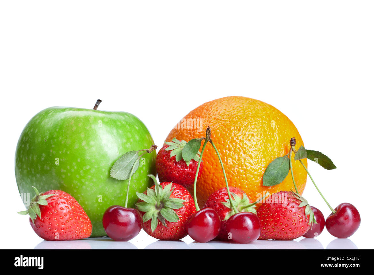 Summer fresh fruits isolated on white Stock Photo - Alamy