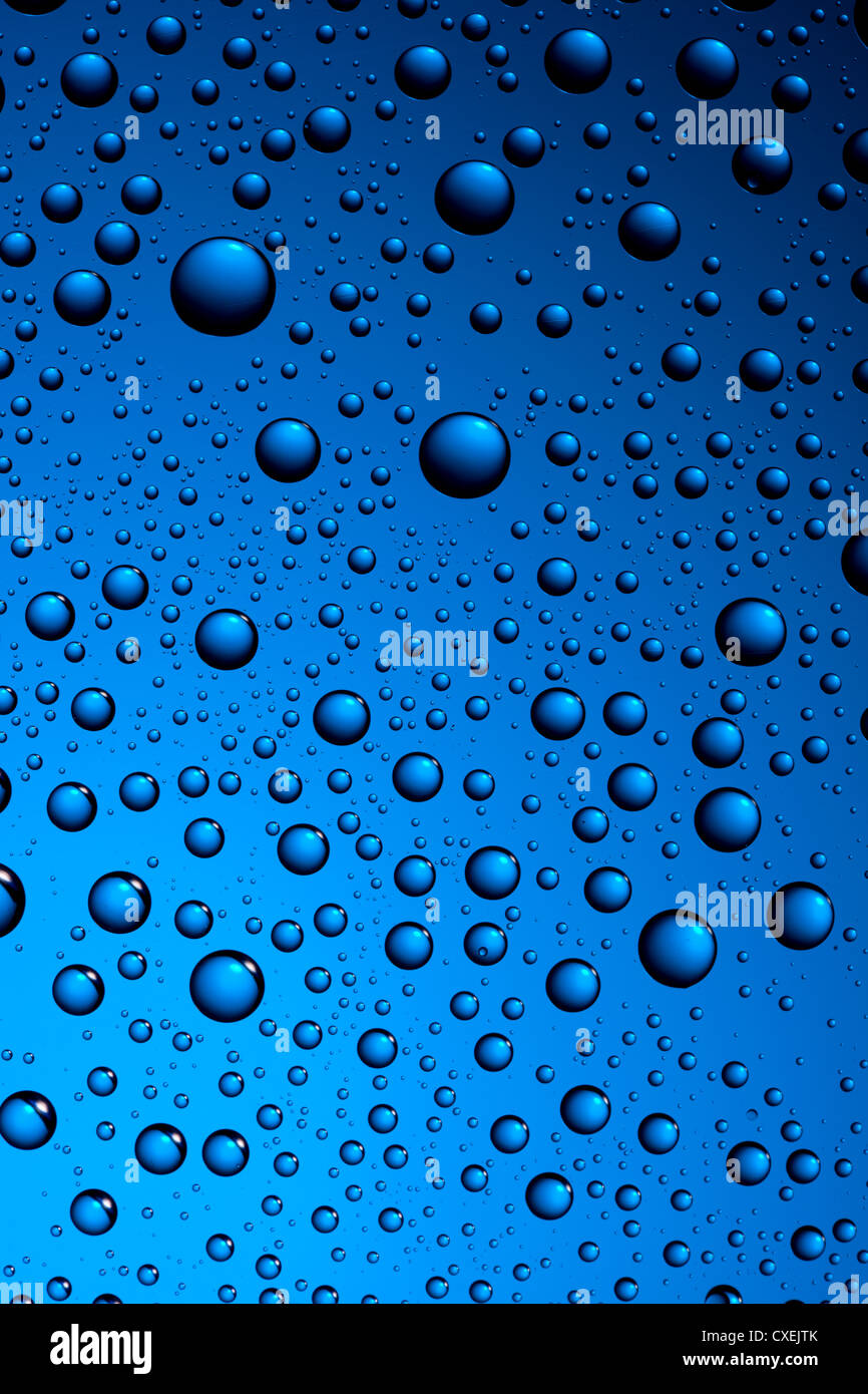 water drops on blue Stock Photo - Alamy