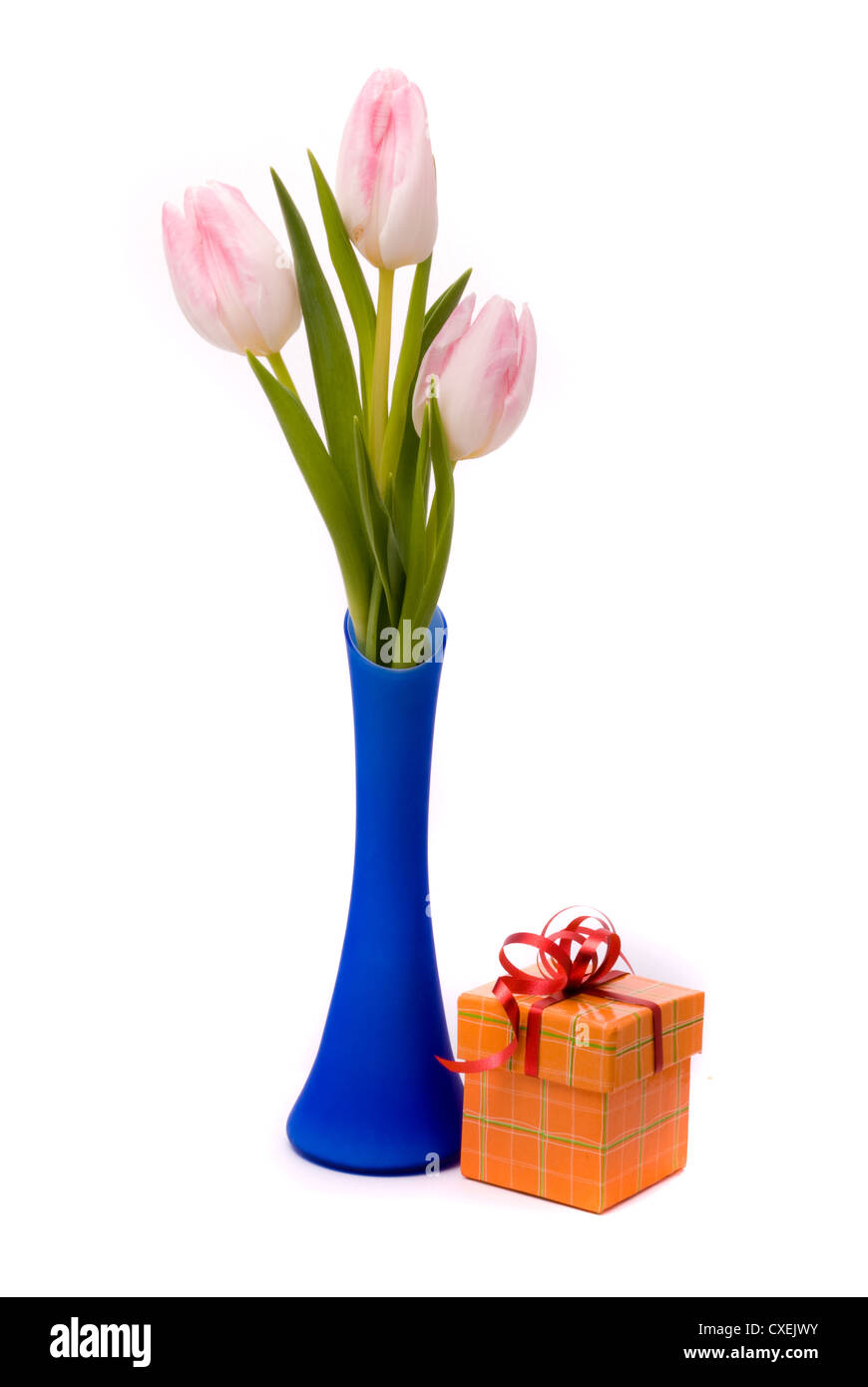 Pink gift box flower Cut Out Stock Images & Pictures - Alamy