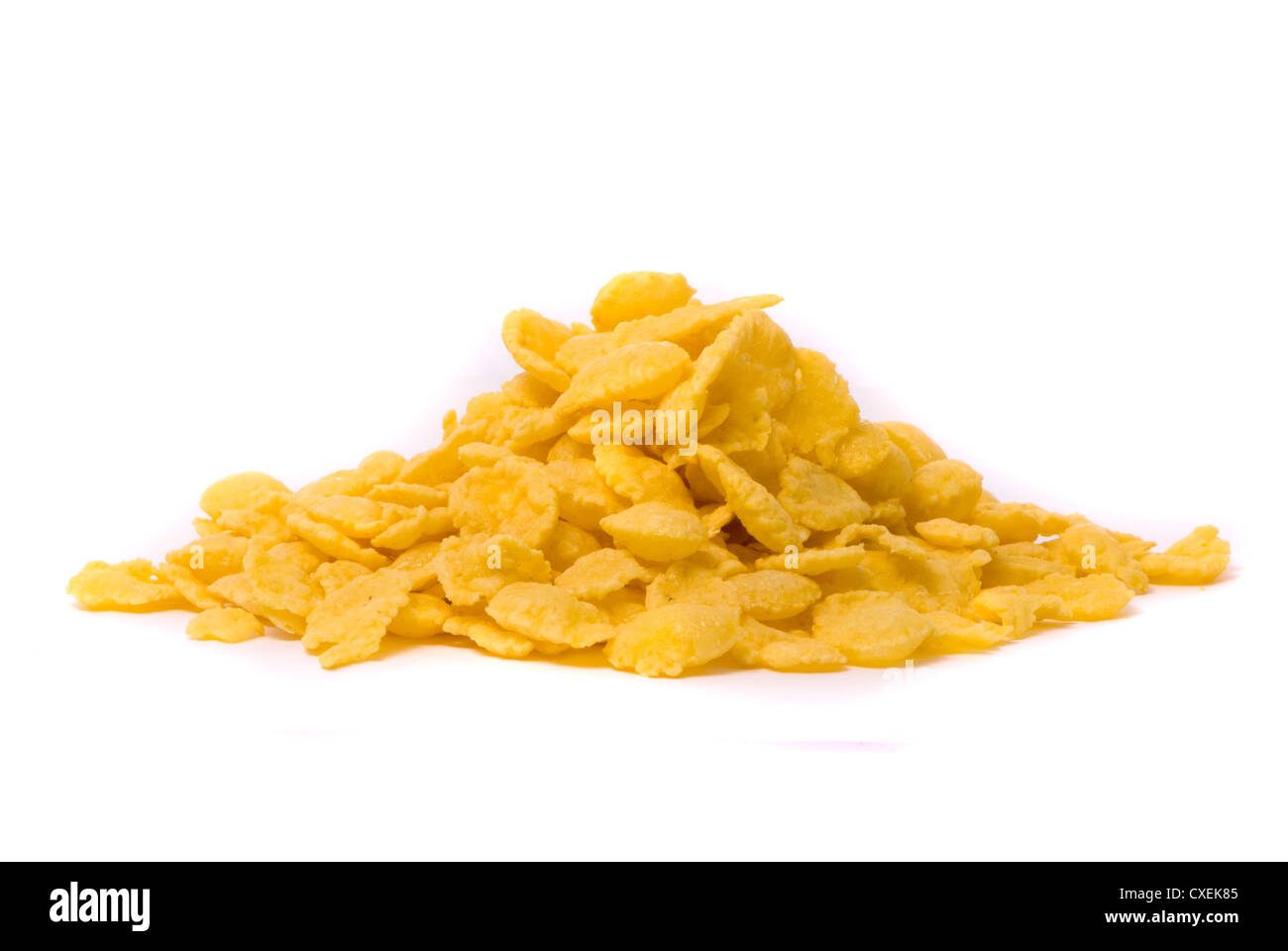 Crispy corn flakes on a white background Stock Photo - Alamy