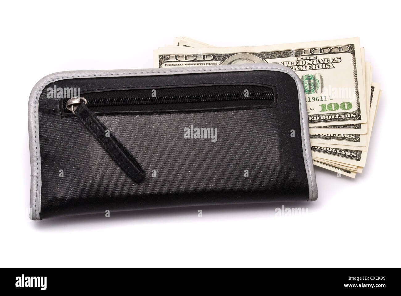 Money in purse on the white background Stock Photo - Alamy