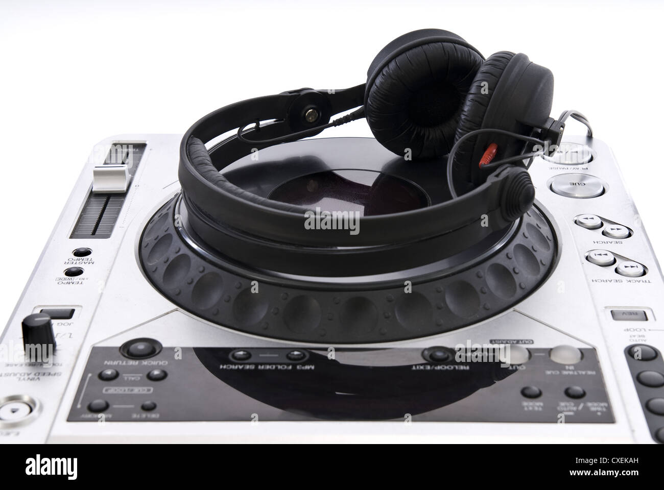 dj mixer with headphones isolated on white Stock Photo - Alamy