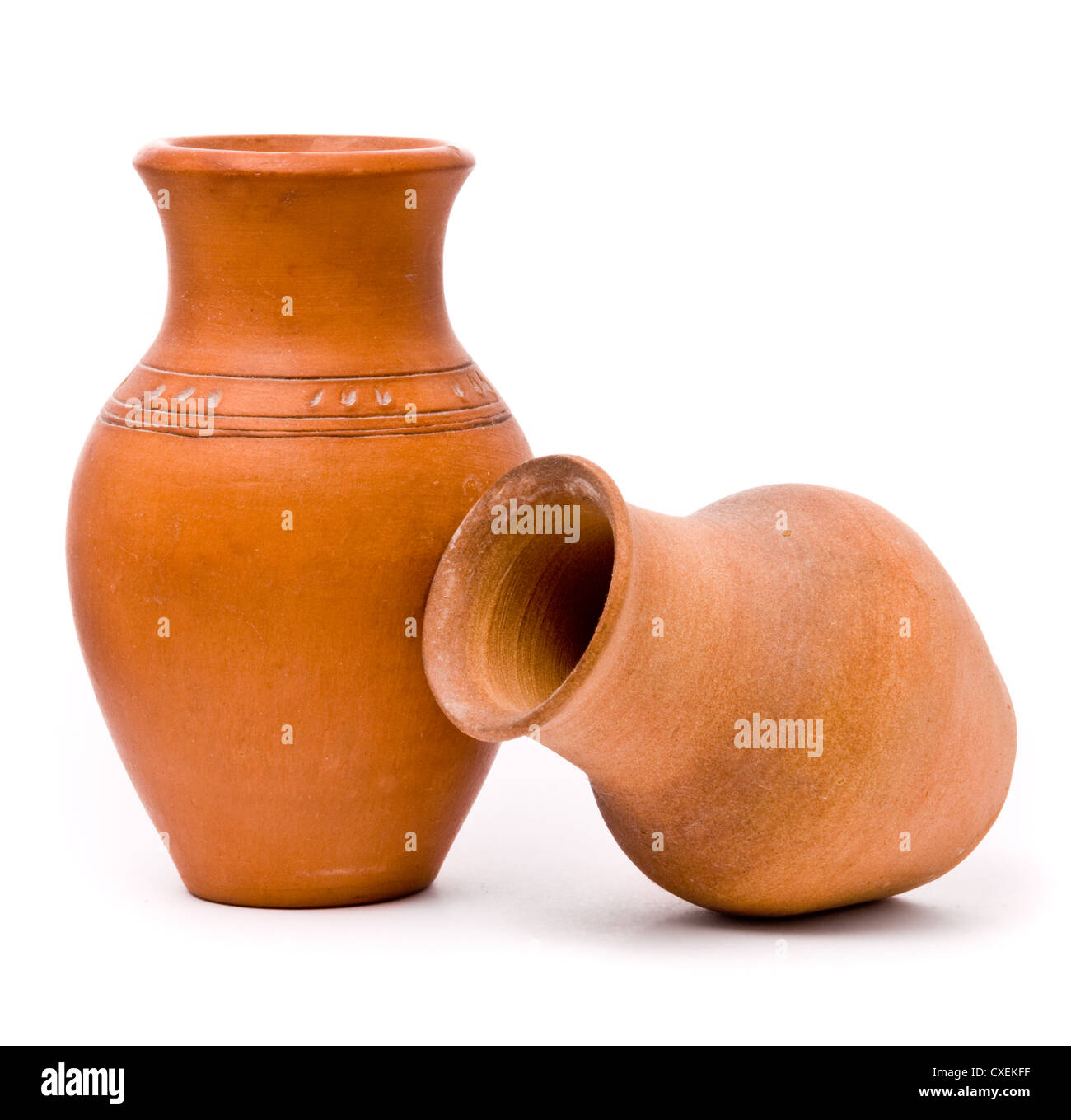 Jugs on white background Stock Photo - Alamy