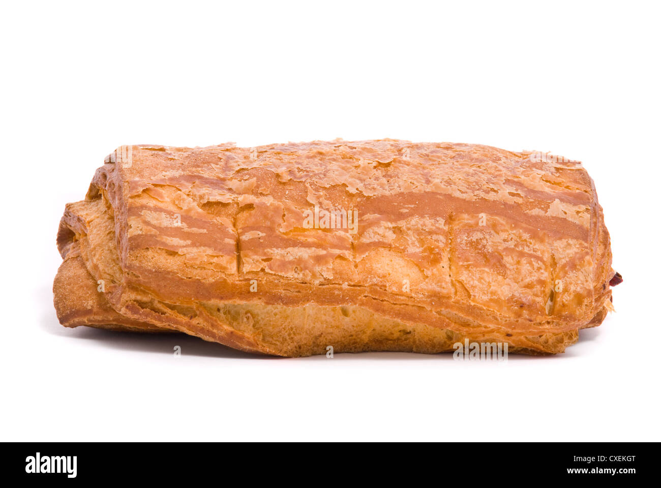 Single fresh bun on a white background Stock Photo - Alamy