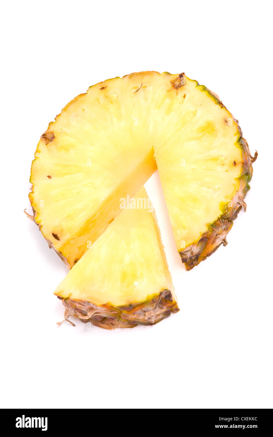 Sliced Pineapple on a white background Stock Photo - Alamy
