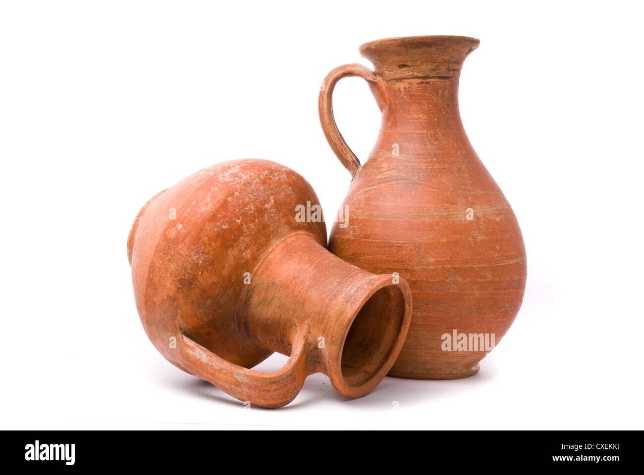 Jugs on white background Stock Photo - Alamy