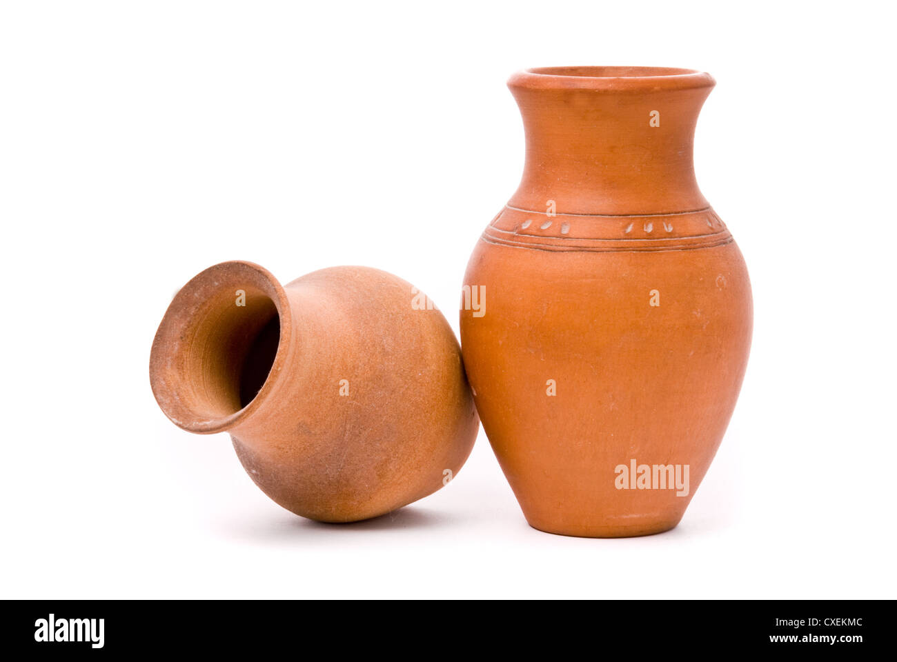 Jugs on white background Stock Photo - Alamy