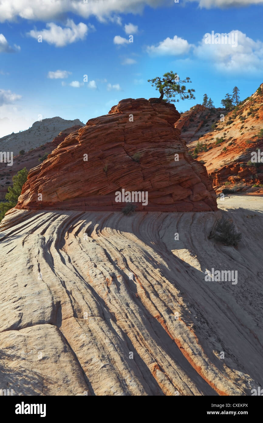 The rock of red sandstone Stock Photo - Alamy