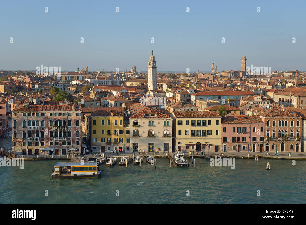 View of Venice waterfront from cruise ship, Venice, Venice Province ...