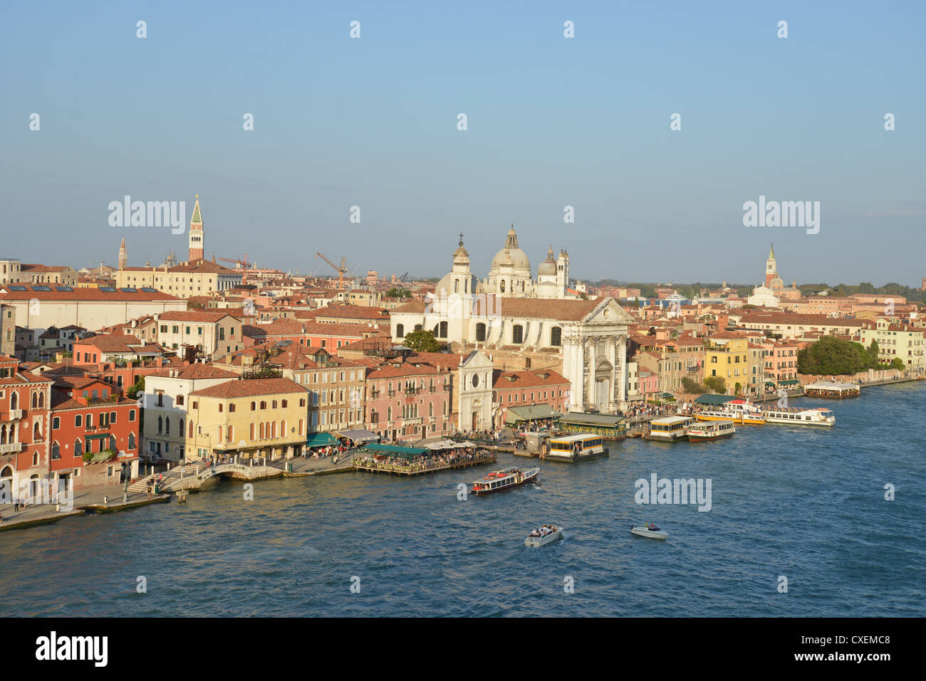View of Venice waterfront from cruise ship, Venice, Venice Province ...