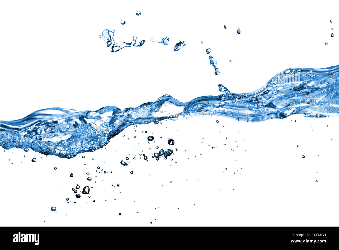 water splash with bubbles isolated on white Stock Photo - Alamy