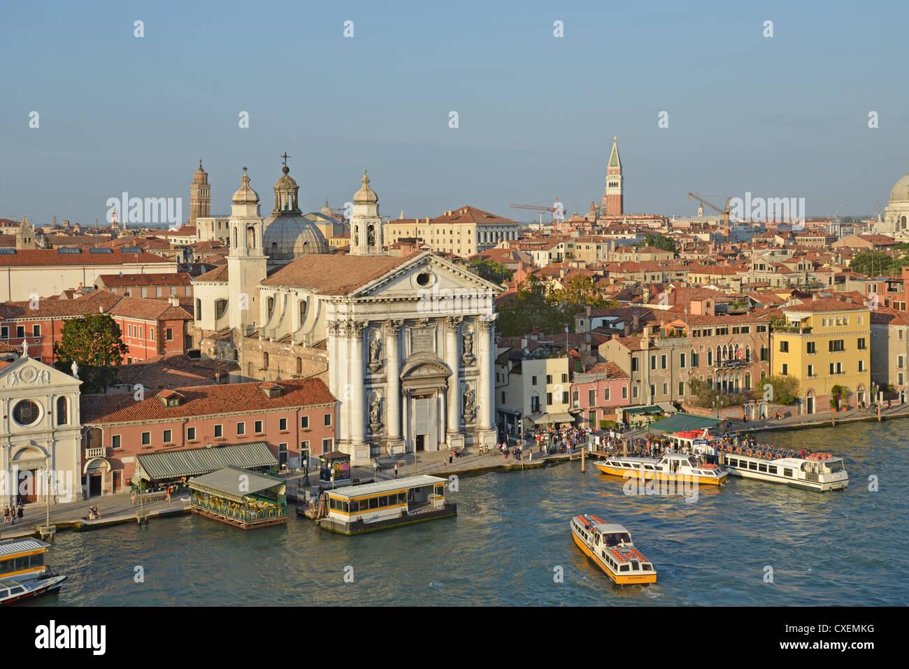 View of Venice waterfront from cruise ship, Venice, Venice Province ...