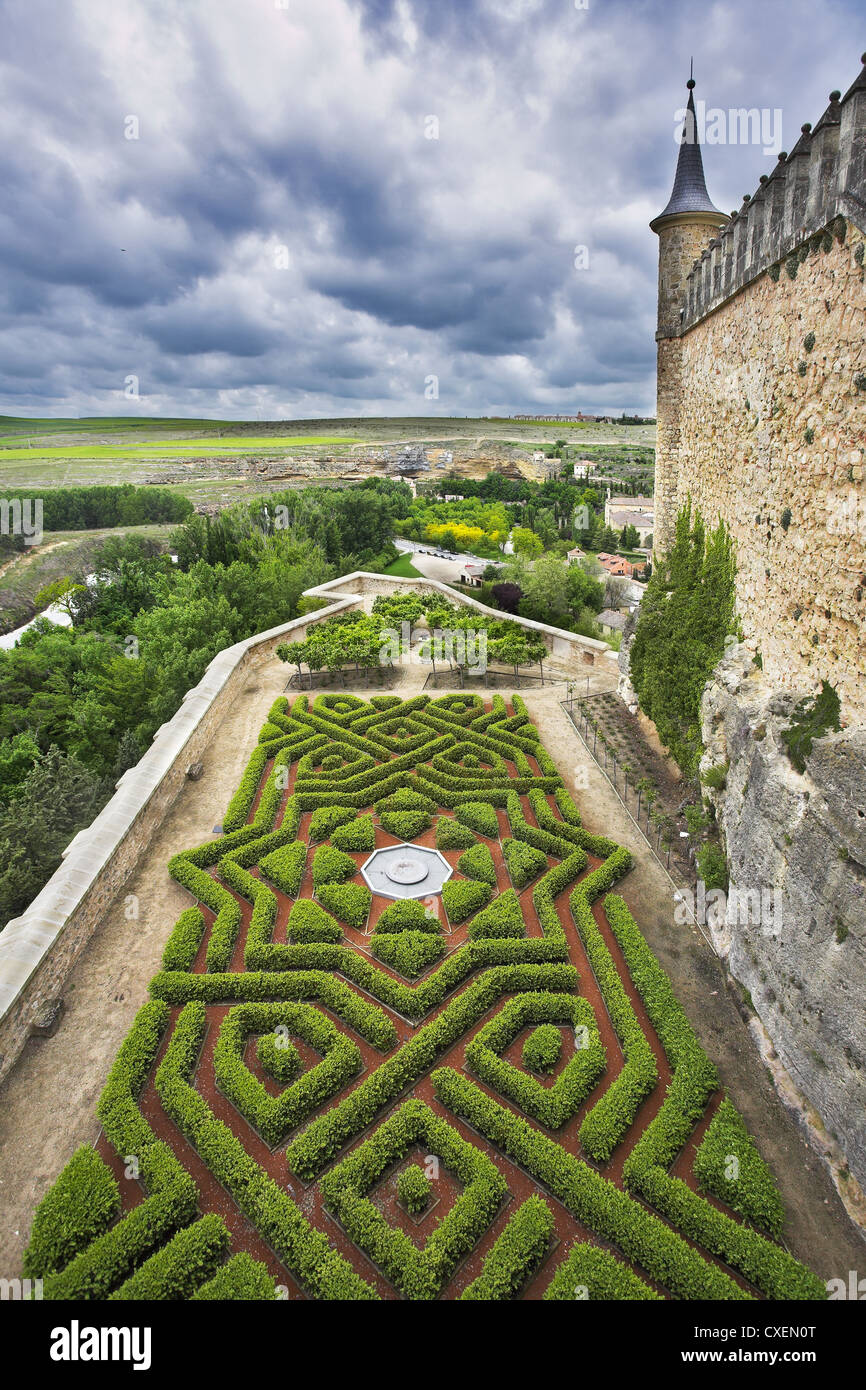 Medieval palace and park Stock Photo - Alamy