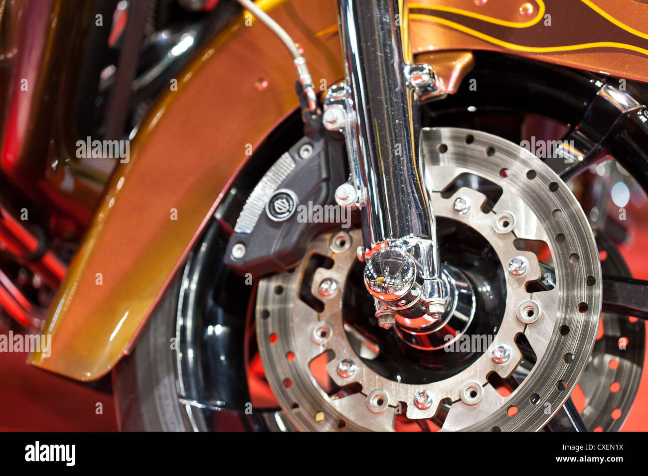 Closeup of motorcycle wheel Stock Photo - Alamy