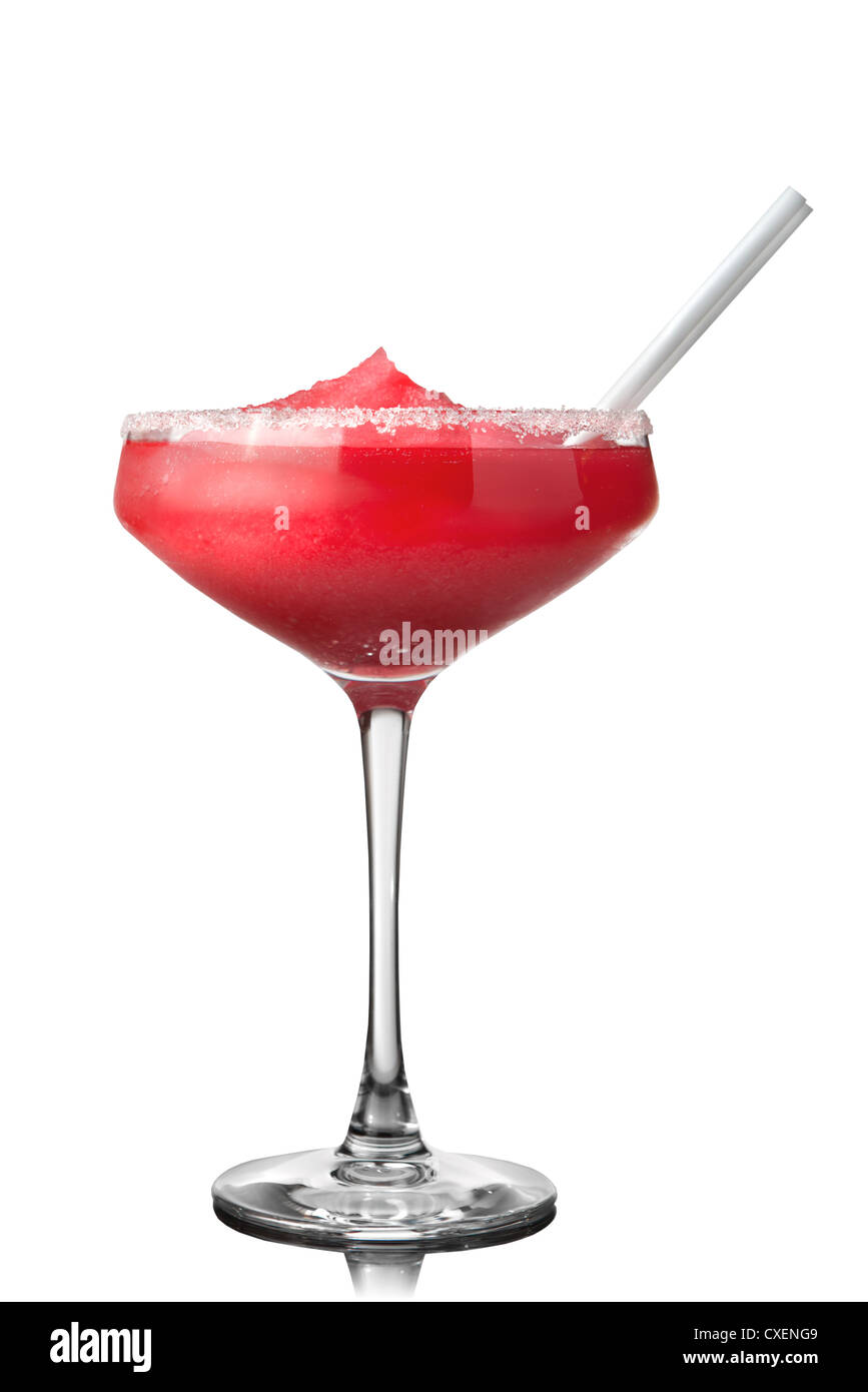 red cocktail isolated on white Stock Photo - Alamy