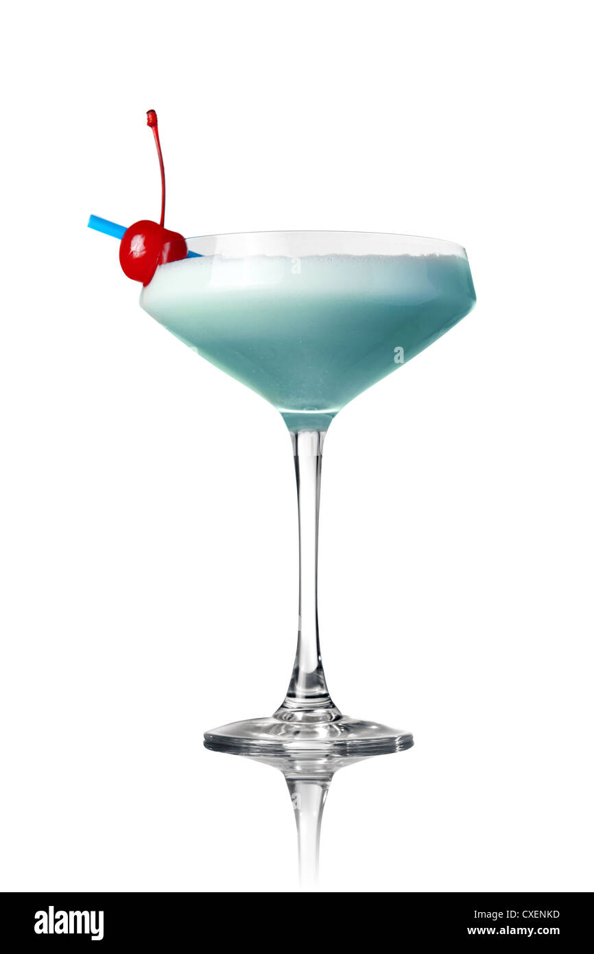 blue cocktail isolated on white Stock Photo - Alamy