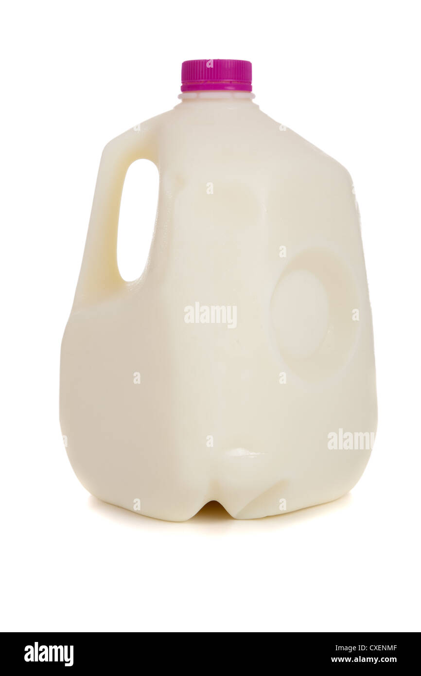 A gallon of dairy milk in a white jug on a white background Stock Photo ...