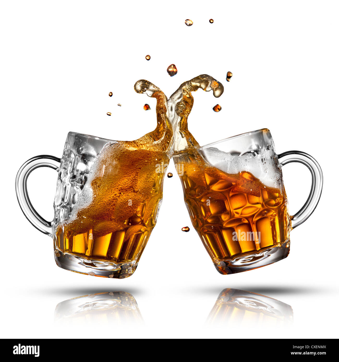 Beer splash in glass isolated on white Stock Photo - Alamy