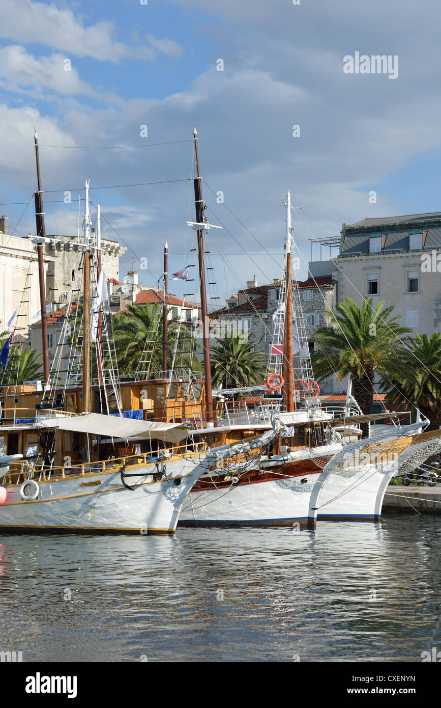 Cruise excursion boats on The Riva Waterfront, Split, Split-Dalmatia ...
