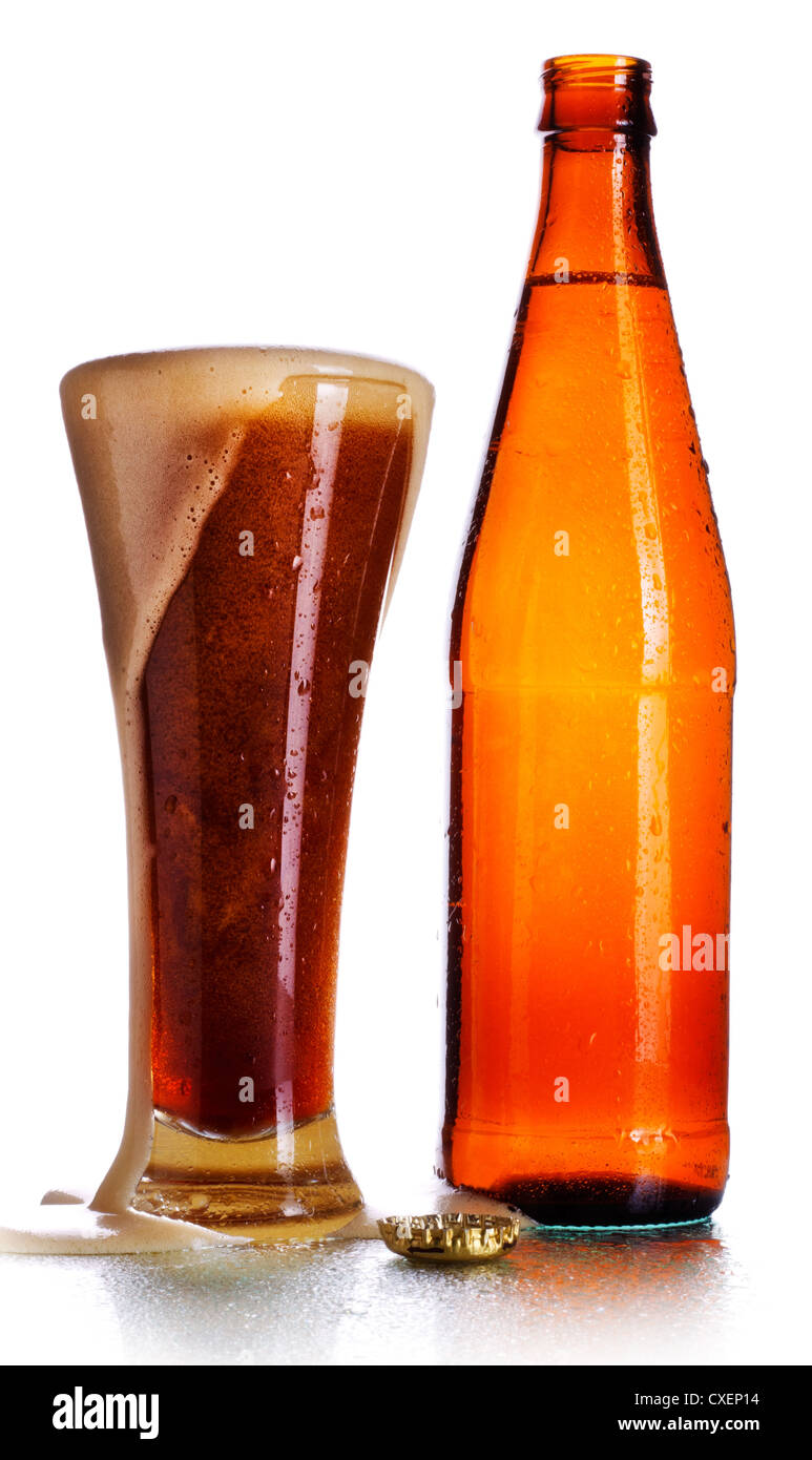 Bottle and Glass of Beer Stock Photo - Alamy