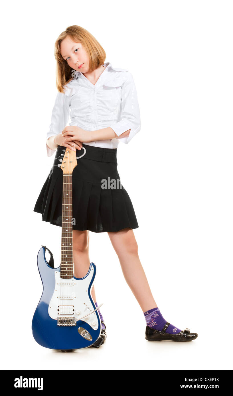 Cute teen girl modeling blue hi-res stock photography and images - Alamy
