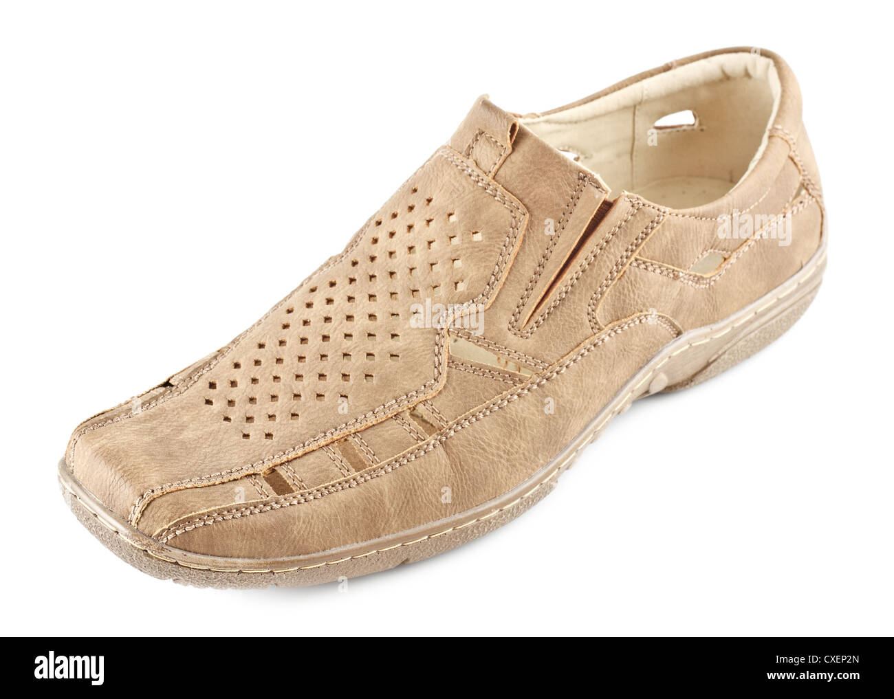 Beige Suede Shoe Stock Photo - Alamy