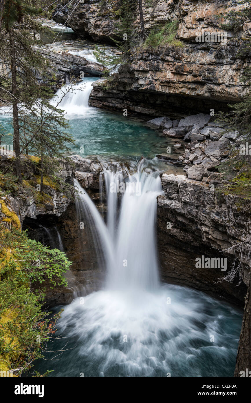 Waterfall and Stream, Johnston Canyon Banff, Canada Stock Photo - Alamy