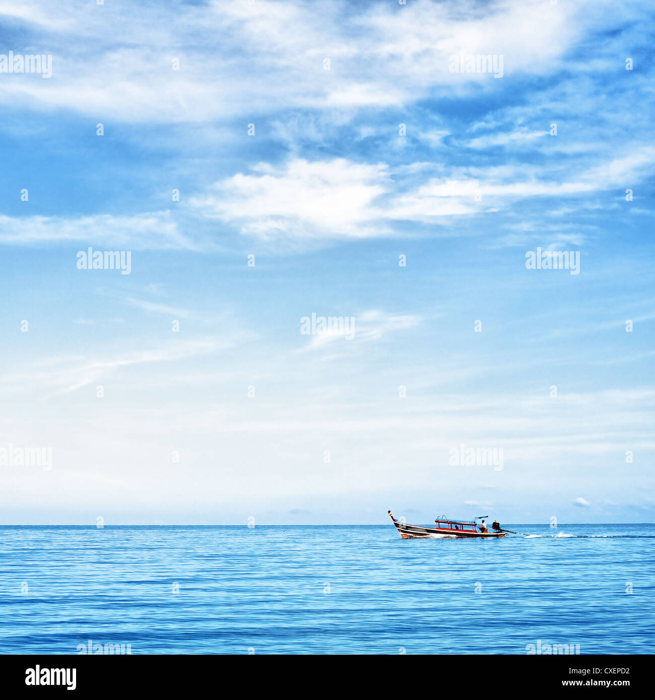 Island in azure sea boat hi-res stock photography and images - Alamy