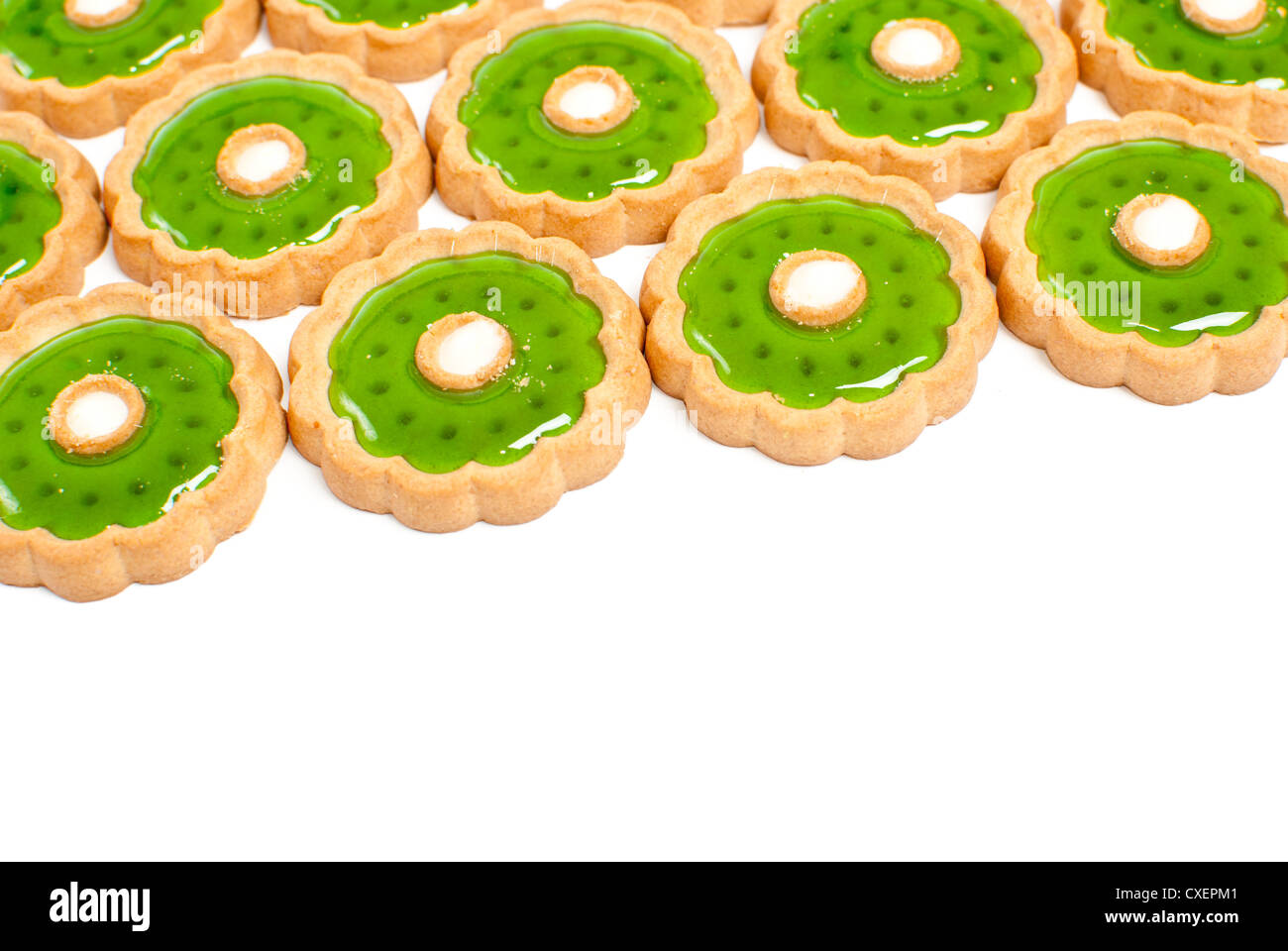 Beautiful green cookies background Stock Photo - Alamy