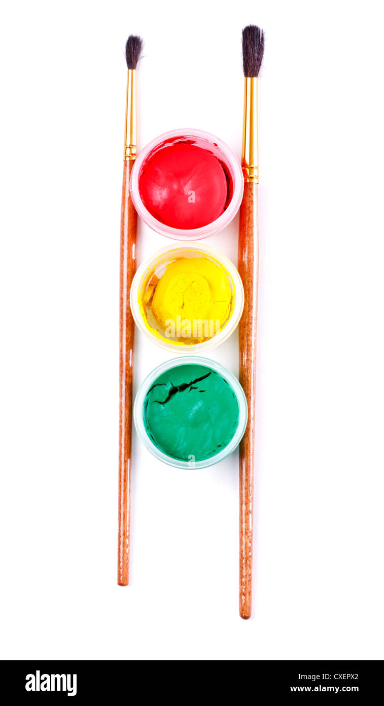 Paint and brushes illustration hi-res stock photography and images - Alamy