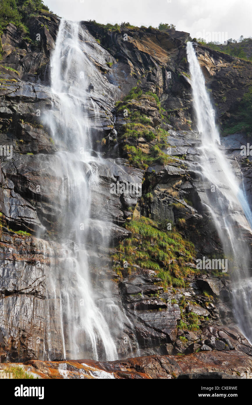 The double waterfall Stock Photo - Alamy