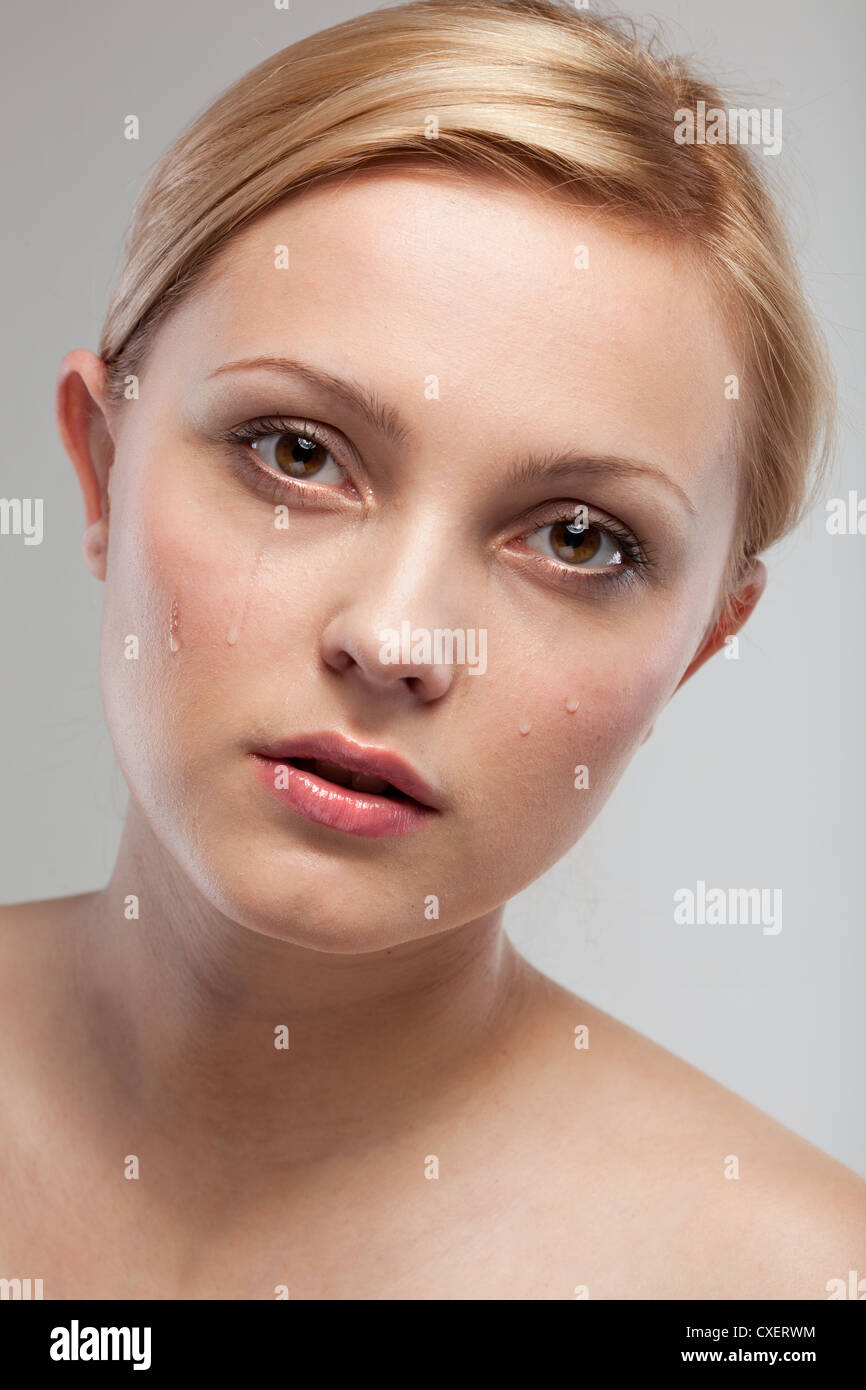 Portrait of sad crying woman Stock Photo - Alamy