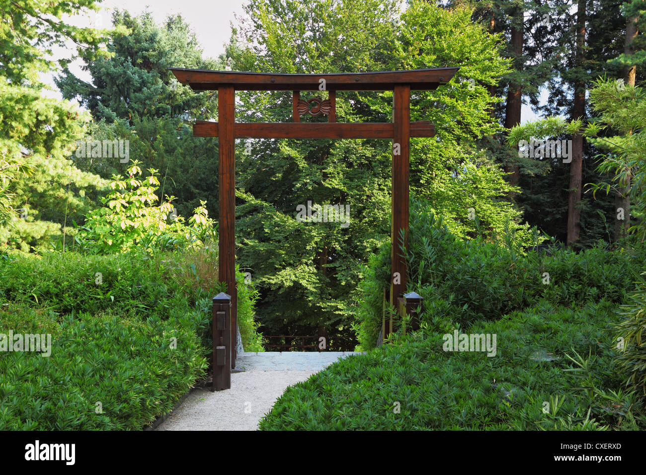 Picturesque Japanese park Stock Photo - Alamy