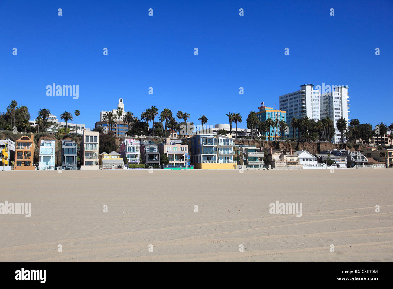Beach Houses, Santa Monica, Los Angeles, California, USA Stock Photo ...