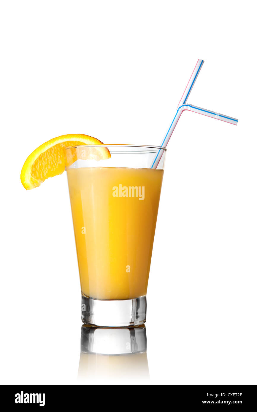 yellow cocktail isolated on white Stock Photo - Alamy