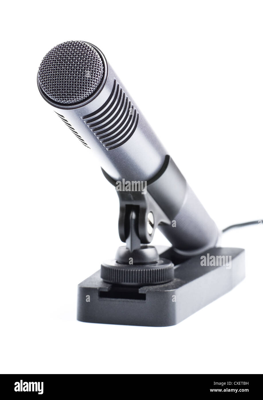 gray condenser microphone on stand Stock Photo - Alamy