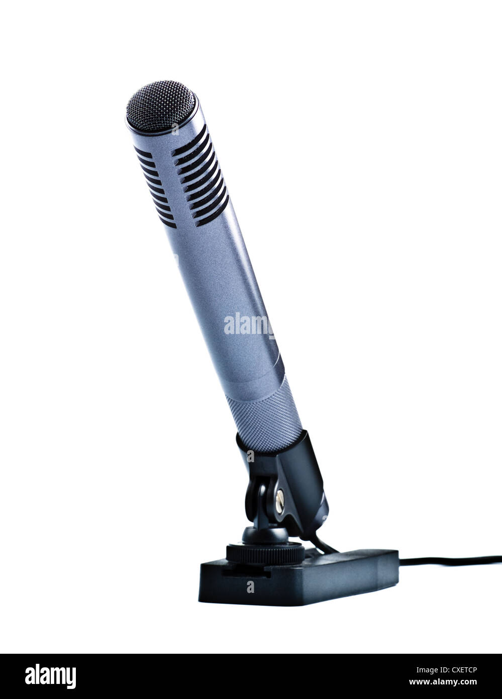gray condenser microphone on stand Stock Photo - Alamy