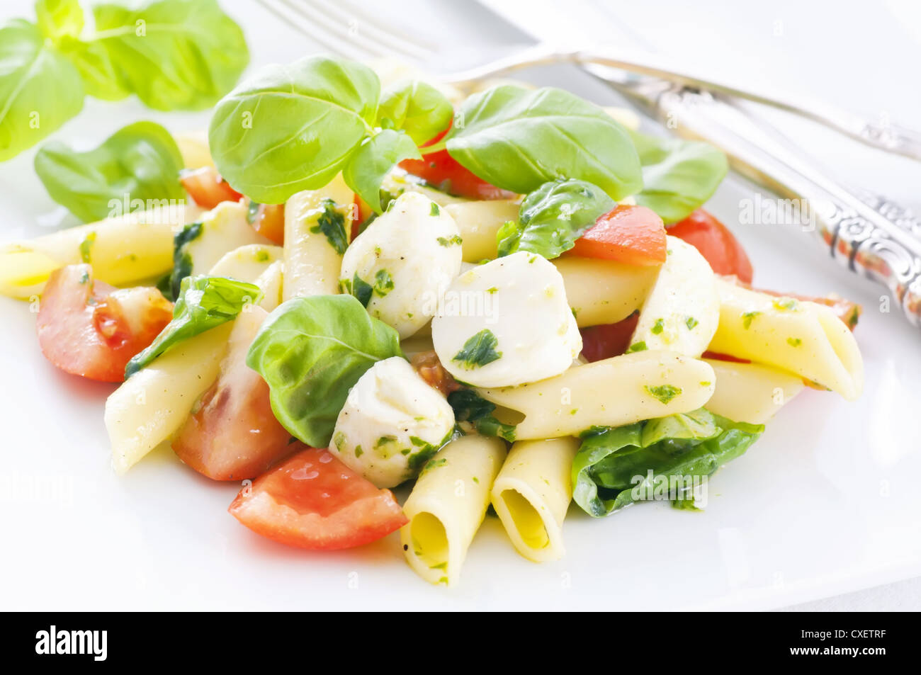 Pasta Caprese Salad Stock Photo - Alamy