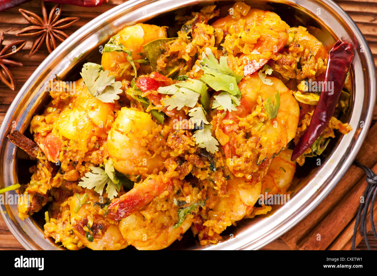 Prawns in masala fry Stock Photo - Alamy