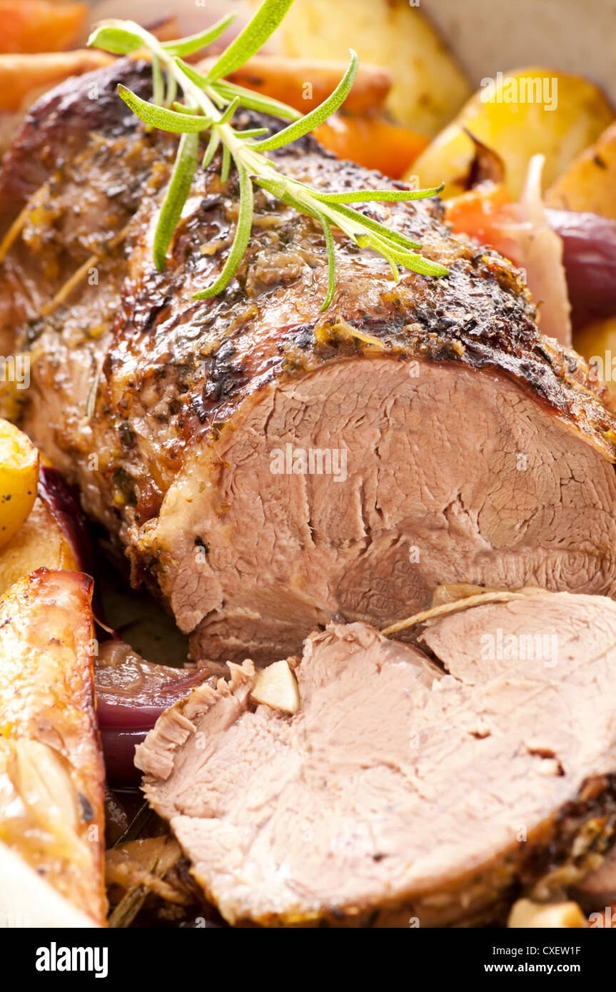 lamb roast with vegetables Stock Photo - Alamy