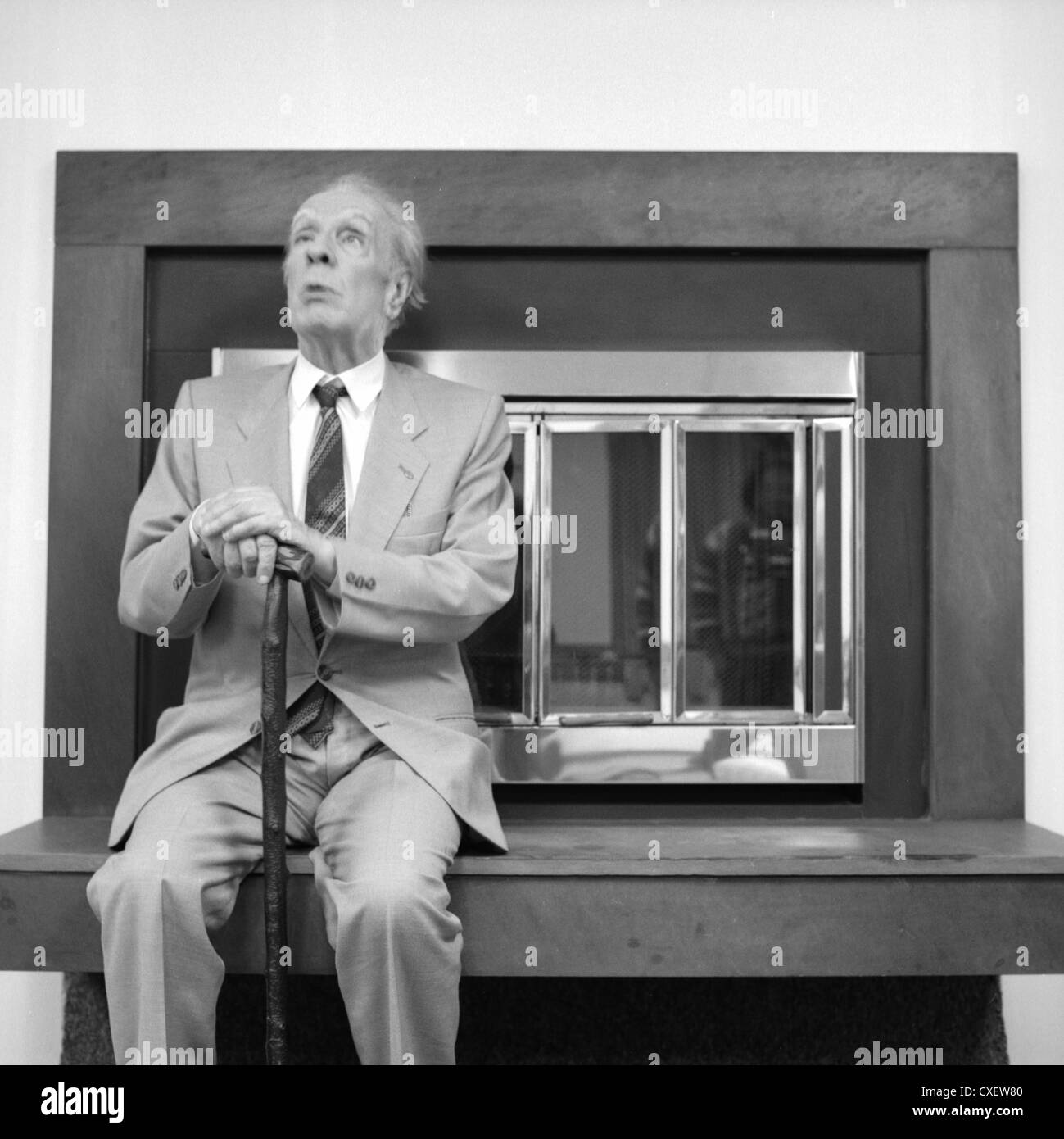 Portrait of Jorge Luis Borges Argentina writer USA 1984 Stock Photo - Alamy