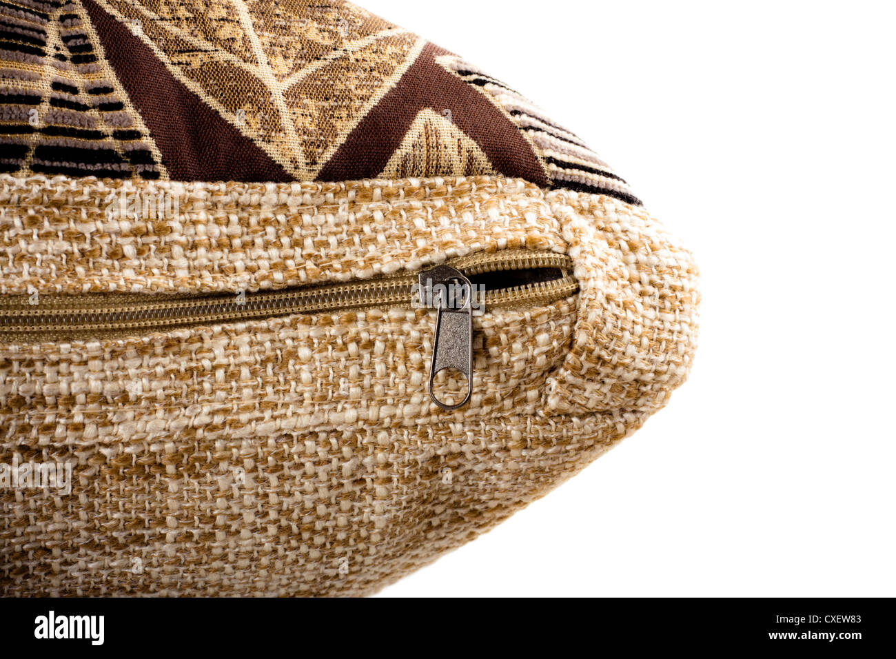 zipper clasp on decorative pillow Stock Photo - Alamy